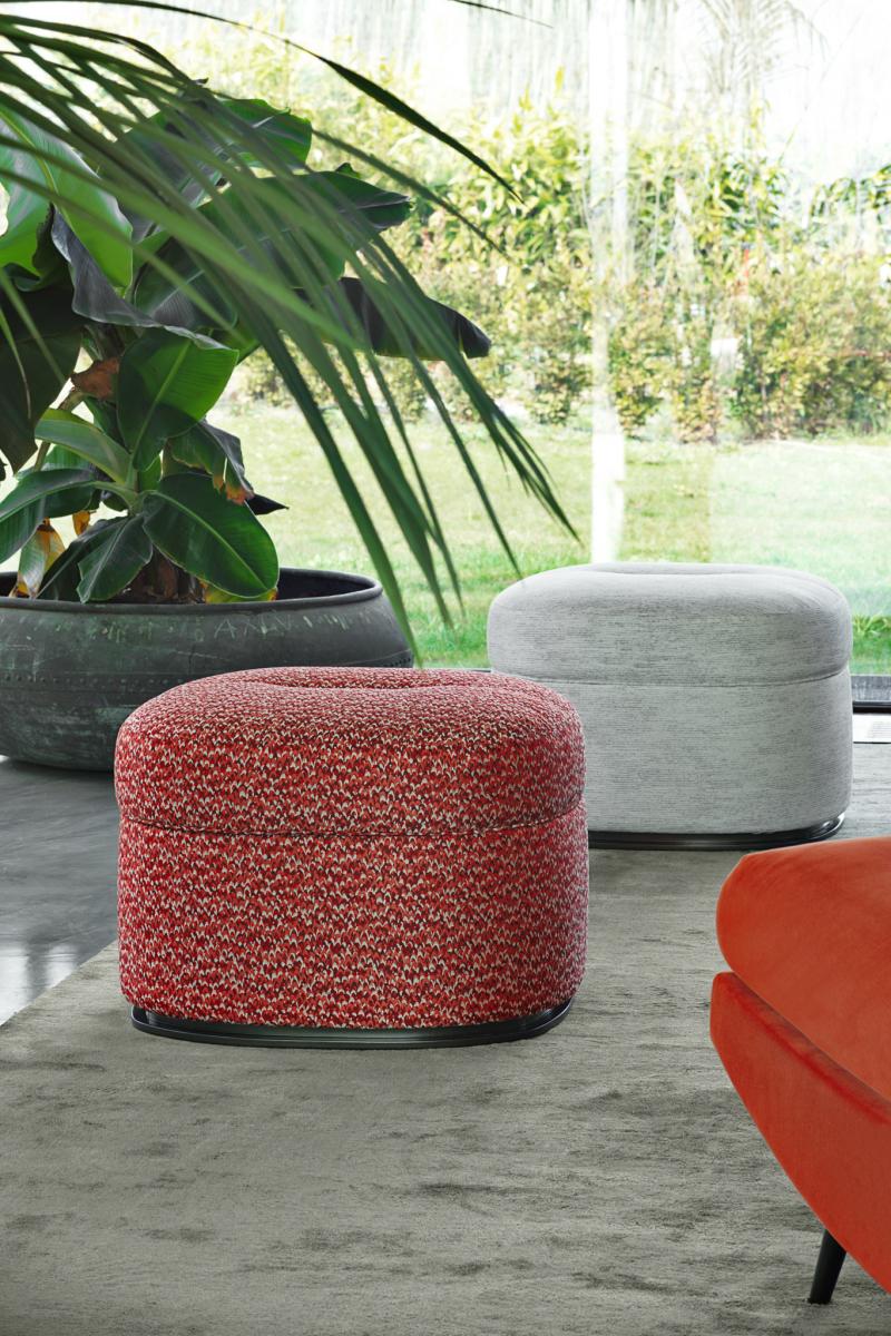 Sophia pouf. Rubelli Casa. Design Marco Piva