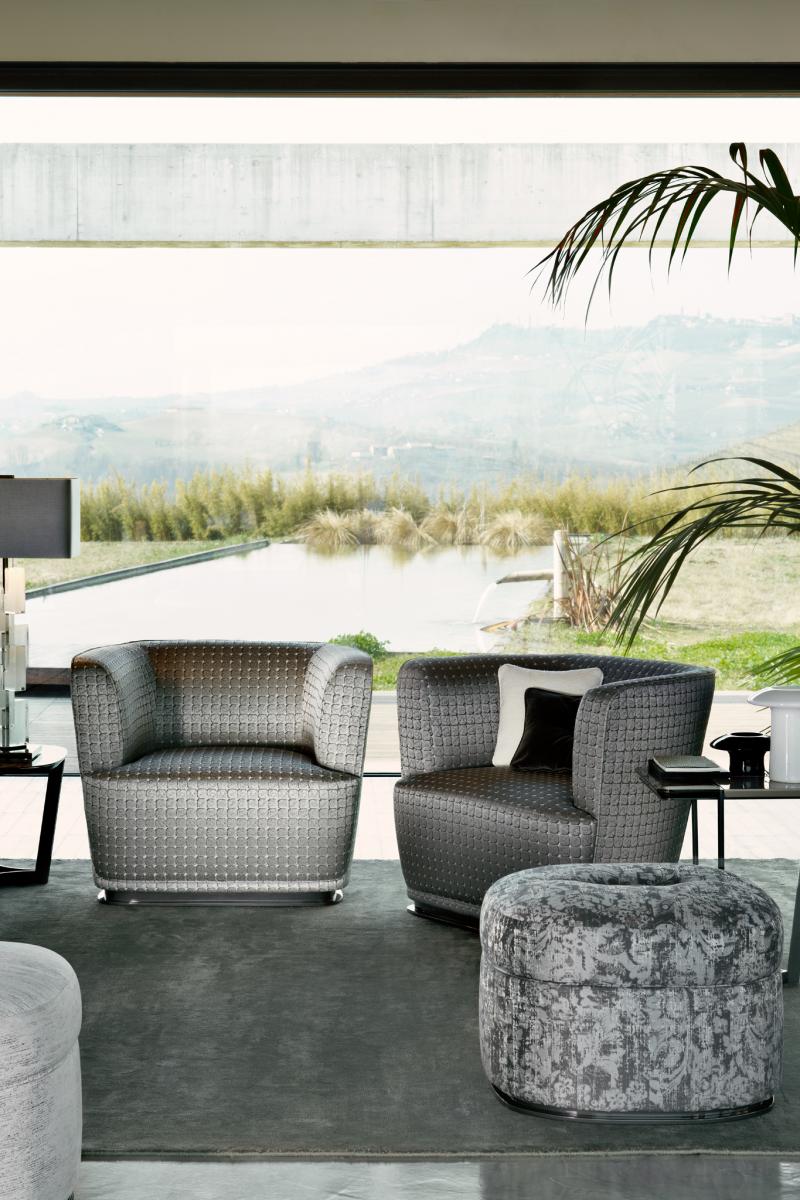 Lollo tub chair. Rubelli Casa. Design Marco Piva